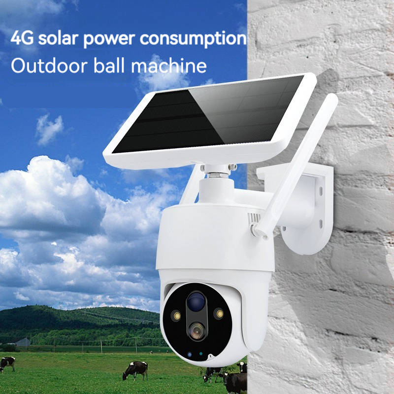 Outdoor 4G Solar Surveillance Camera, Night Vision Low Power Wireless ...
