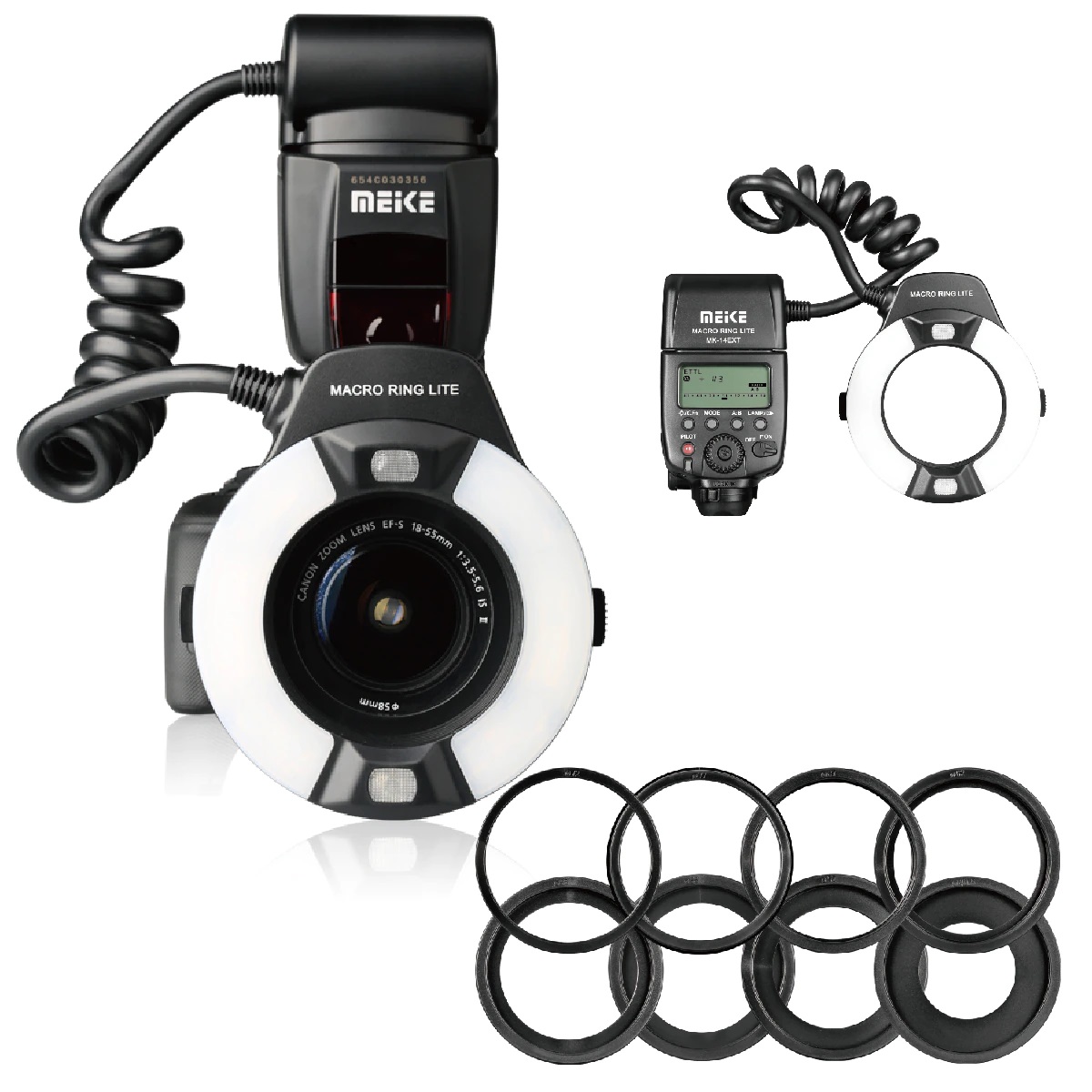 Ripley - MEIKE RING FLASH TTL AUTOMATICO MK-14 EXT PARA CANON