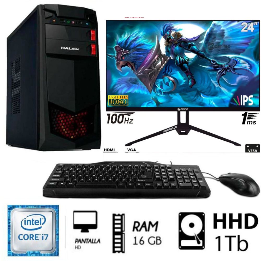Ripley - COMPUTADORA PC INTEL CORE I7 3.4 GHZ MONITOR 24'' FHD RAM 16GB ...
