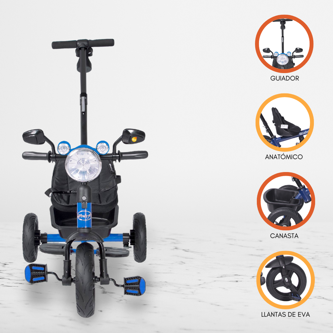 Ripley - TRICICLO GUIADOR PARA NIÑOS «BROSE» BLUE