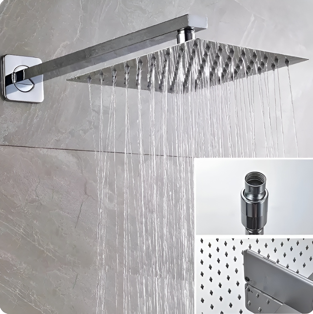 Ripley - KIT DE DUCHA 10 PULGADAS ACERO INOXIDABLE CON MEZCLADORA MONOMANDO